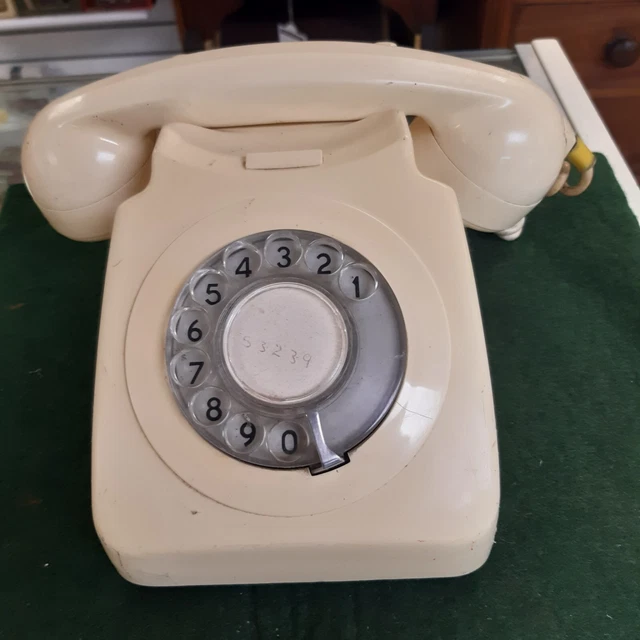 VINTAGE RETRO ORIGINAL BT Cream Rotary Dial Telephone - For Restoration ...