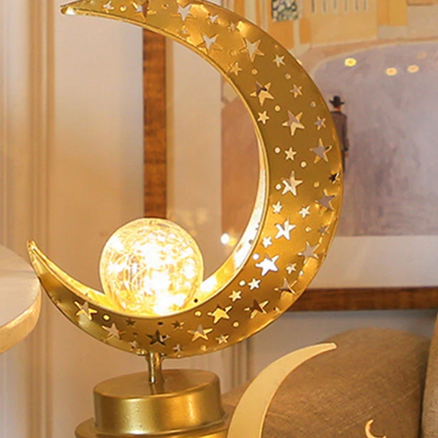 DESK DECORATIVE LIGHT LED Desktop Night Lamp Holiday Styling Iron Art ...