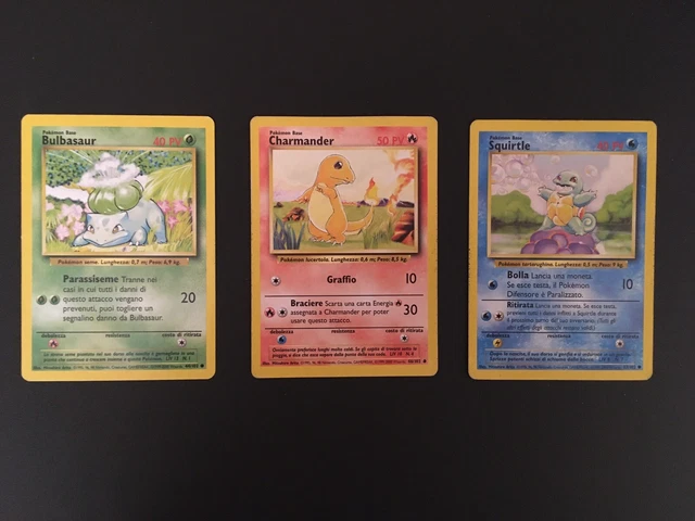 CARTE POKÉMON LOTTO STARTER Bulbasaur Charmander Squirtle - Set Base ...