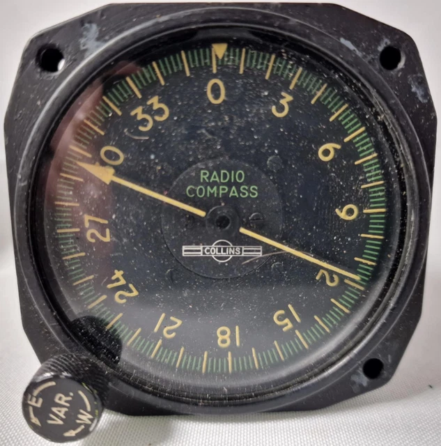 RAF COLLINS RADIO Compass ADF indicator Aviation Art Upcycle Props £39. ...