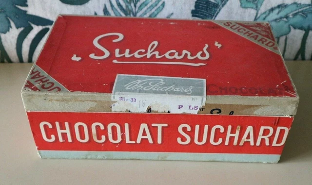 ANCIENNE BOITE COFFRET BONBONS CHOCOLAT SUCHARD publicitaire MILKA VELMA bois 3 EUR 25,00 ...