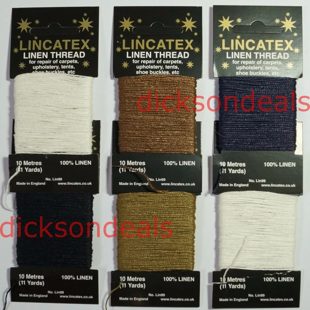 STRONG 100% LINEN Sewing Repair Mending Thread Leather Upholstery 10m ...