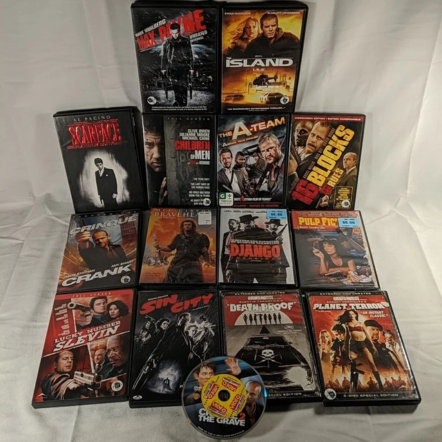 15 ACTION DVDS Bundle DVD Lot Django Crank Max Payne Scarface Sin City ...