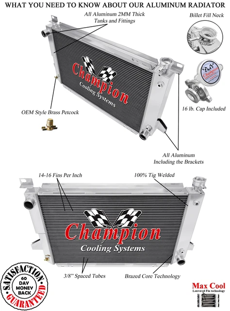 ADVANCED CHAMPION 3 Row All Aluminum Radiator for 1996 Ford F-100 V6 ...