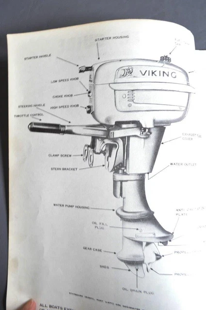 ORIG 1956 EATON'S Viking 5HP Deluxe Outboard Motor 5D12V Owner's Guide ...