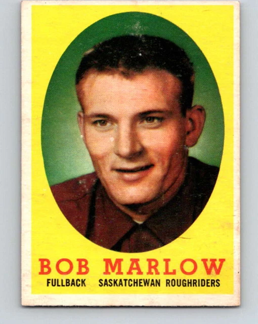 1958 TOPPS CFL Football #4 Bob Marlow . Saskatchewan Roughriders V32567 ...