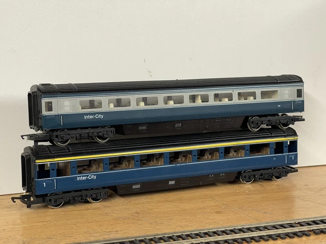 2 HORNBY OO Gauge Model Railway HST Intercity 125 Coaches Blue And Grey ...