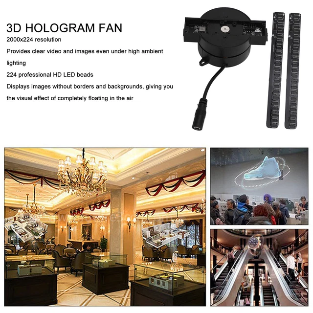 3D HOLOGRAM FAN WiFi 3D Holographic Projector Advertising Display Fan ...
