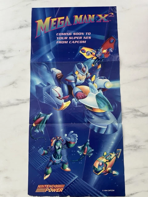 OFFICIAL NINTENDO POWER Poster Original Megaman X2 SNES NES £32.90 ...