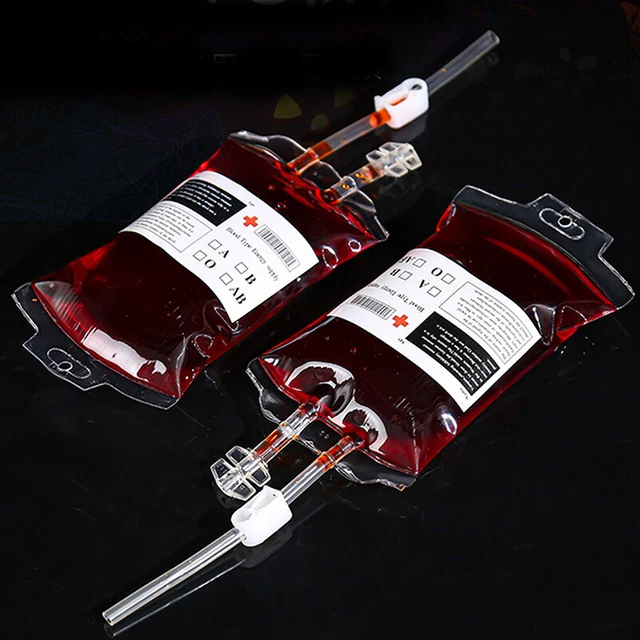 350ML CLEAR FOOD Grade PVC Reusable Blood Energy Drink Bag Halloween ...