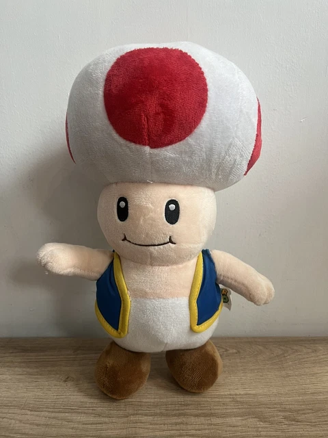 NINTENDO SUPER MARIO Bros 12” ‘Toad’ Mushroom Soft Plush Toy In Ex Cond ...