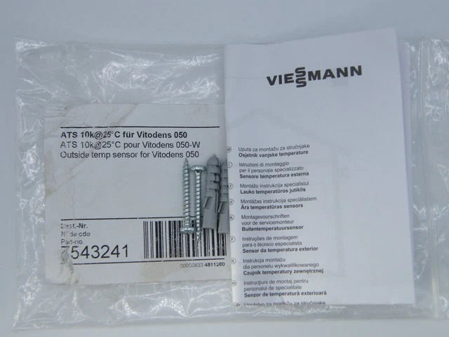 VIESSMANN 7543241 OUTSIDE temperature sensor for Vitodens 050 £39.95 ...