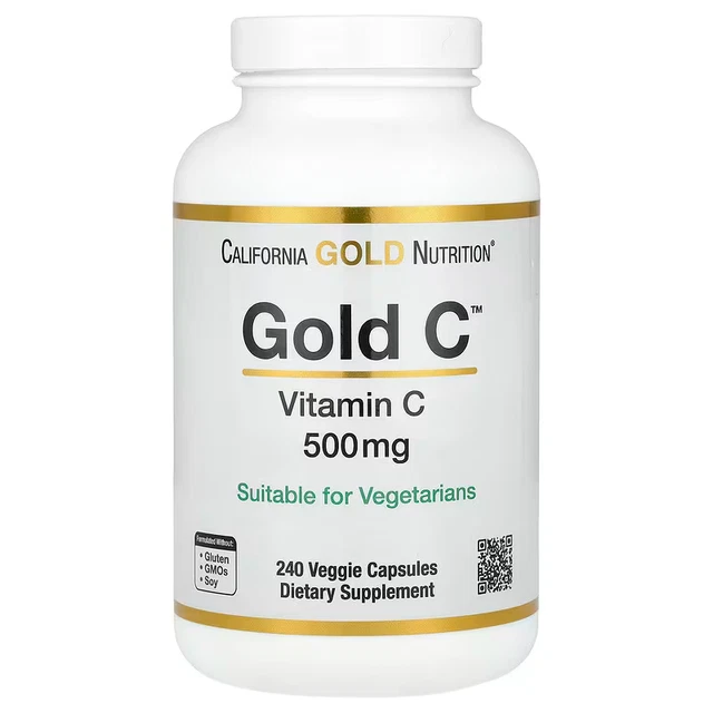 CALIFORNIA GOLD NUTRITION Gold C, Vitamin C, 500 mg, 240 Veg Caps ...