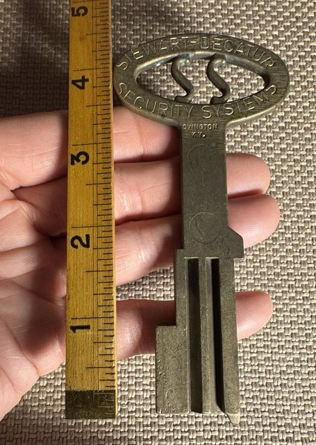 NOS BRASS PRISON Jail Cell Uncut Key Stewart Decatur Security Systems ...