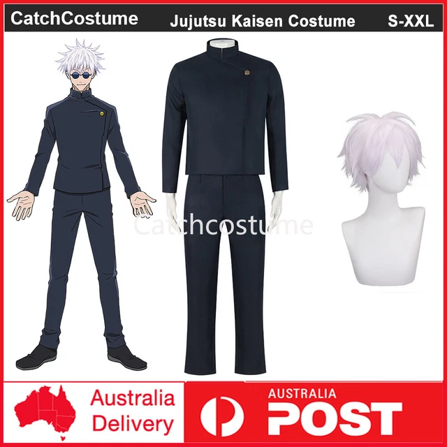 JUJUTSU KAISEN SATORU Gojo School Uniform Cosplay Costume Wig Halloween ...