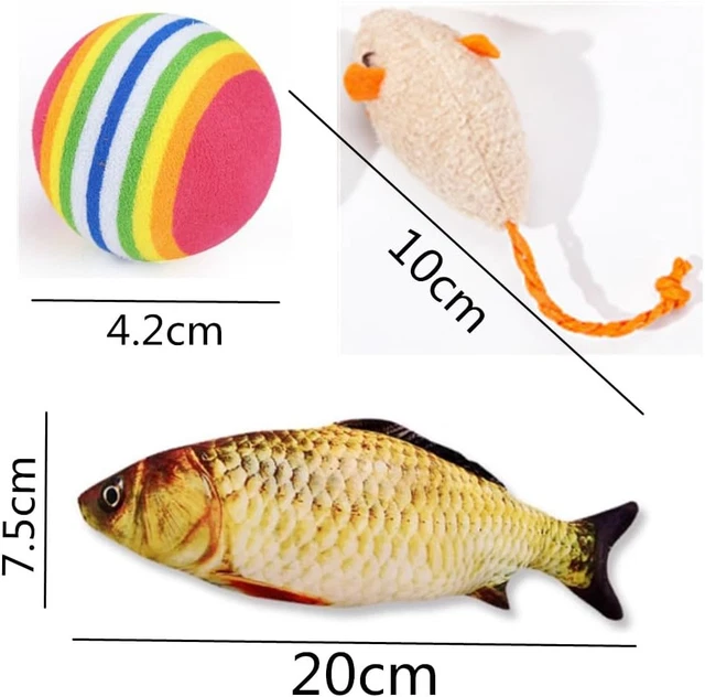 LOOPUNK 5 PACK Catnip Toys, Plush Herbal Mouse, Cat Toy Simulation Fish ...