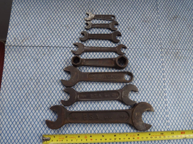 VINTAGE BSA Motorcycle Spanners Tool Kit Tools £55.00 - PicClick UK
