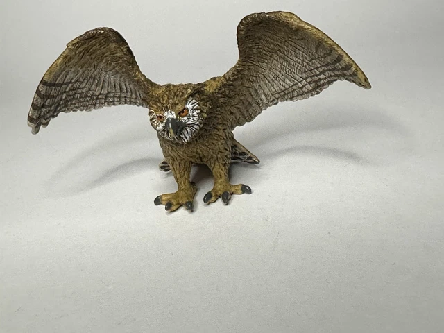 SCHLEICH 14738 EAGLE Owl, wings spread Bird of Prey | VGC | Rare And ...