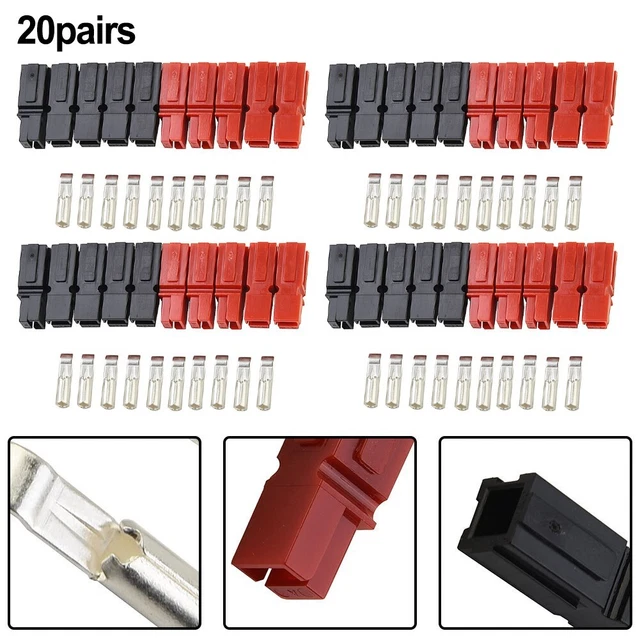 20 PAIRE FOR-ANDERSON-PLUG Marine Puissance Connecteur Rouge et Noir 30 ...