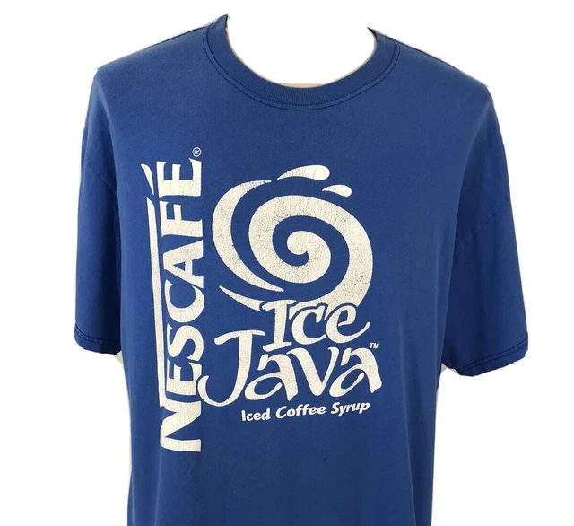 VINTAGE 90S NESCAFE Ice Java Iced Coffee Syrup T Shirt Men's XL Food ...