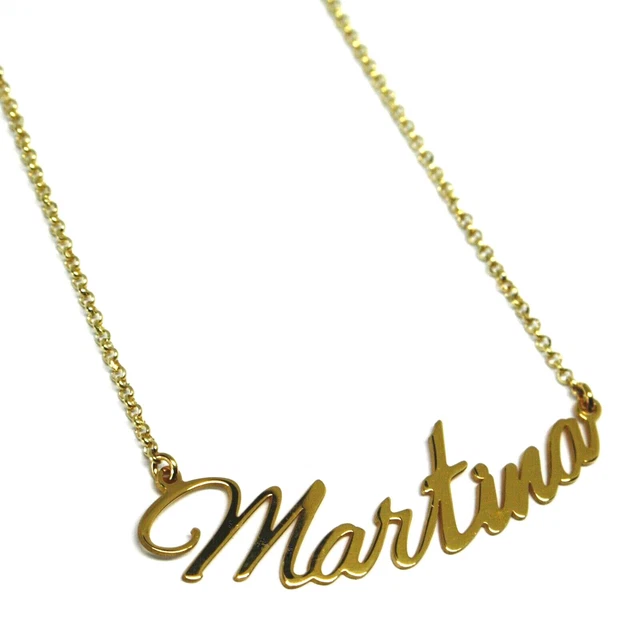 COLLIER ARGENT 925, Jaune, Nom Martina, Chaîne Rolo, Disponible Tous ...