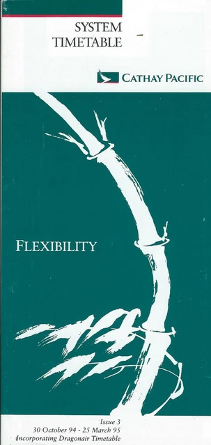 AIRLINE TIMETABLE - Cathay Pacific - 30/10/94 - Issue 3 $19.95 ...