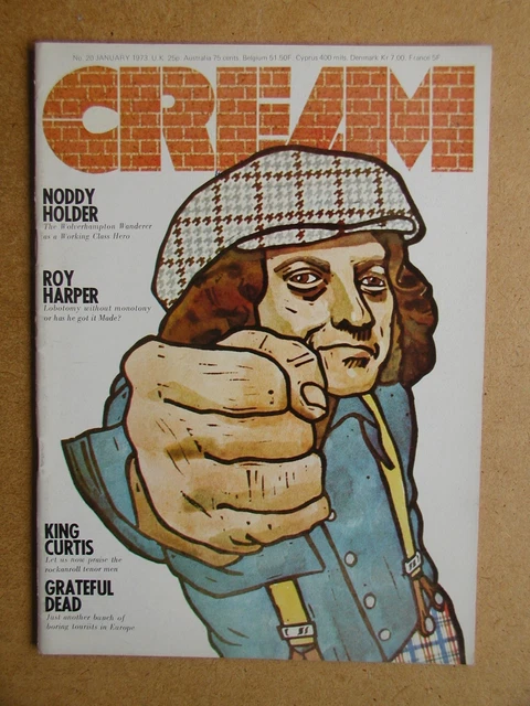 CREAM MAGAZINE. JANUARY 1973. Noddy Holder/Slade, Roy Harper, Grateful ...