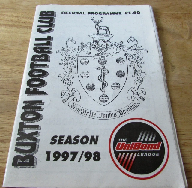 BUXTON V FARSLEY Celtic. 20th December 1997. UniBond League £3.99 ...