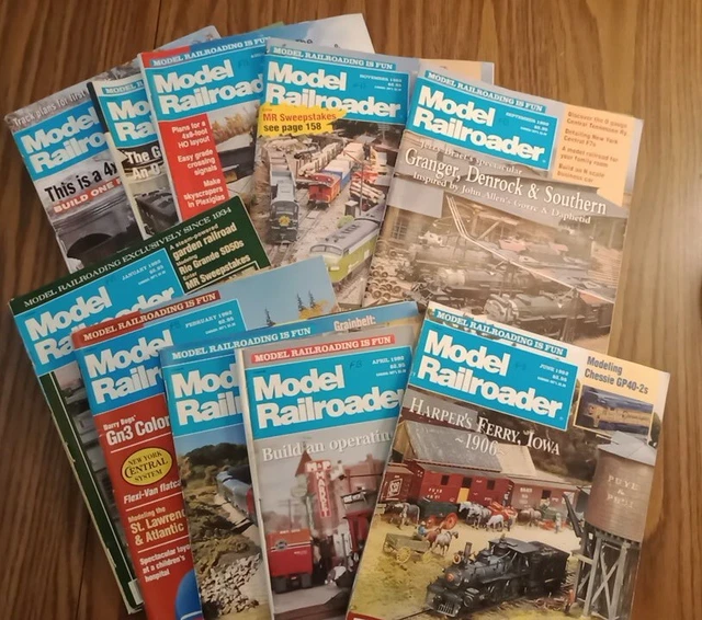 MODEL RAILROADER MAGAZINE railroad 1992 numeri posteriori LOTTO DI 10 ...