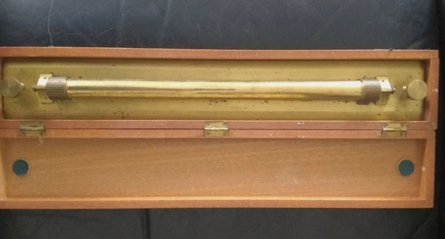 ANTIQUE NAUTICAL CHART Ruler. W.H. Harling London. C/W Case. Vg Shape ...