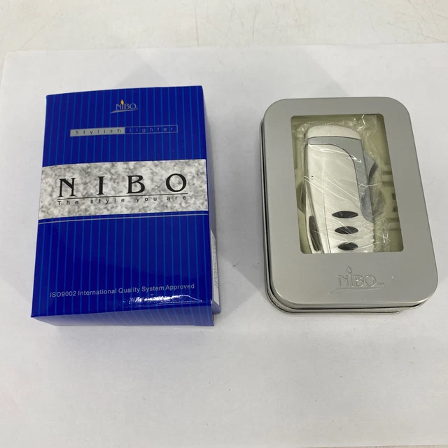 RARE BRIQUET DE poche vintage NIBO 13865 butane rechargeable perle ...