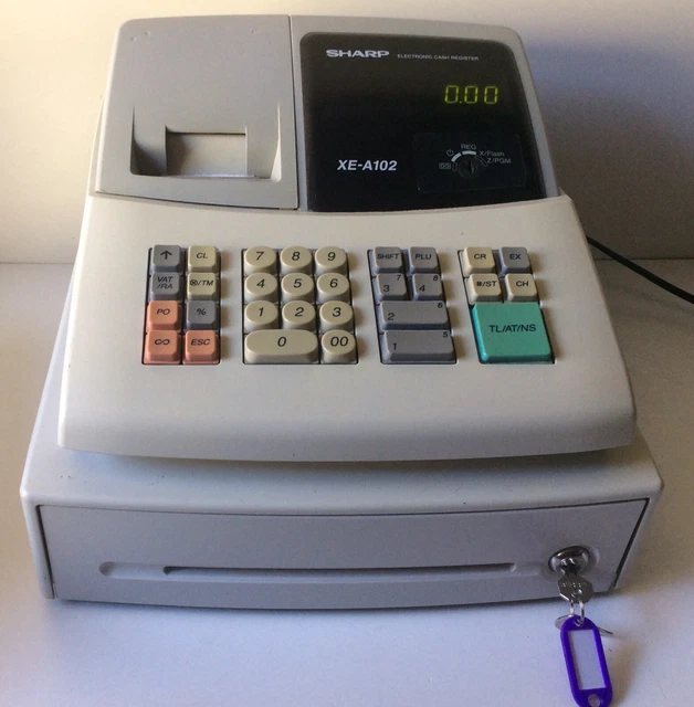 SHARP XE-A102 ELECTRONIC Cash Register With Keys And Till Rolls And ...