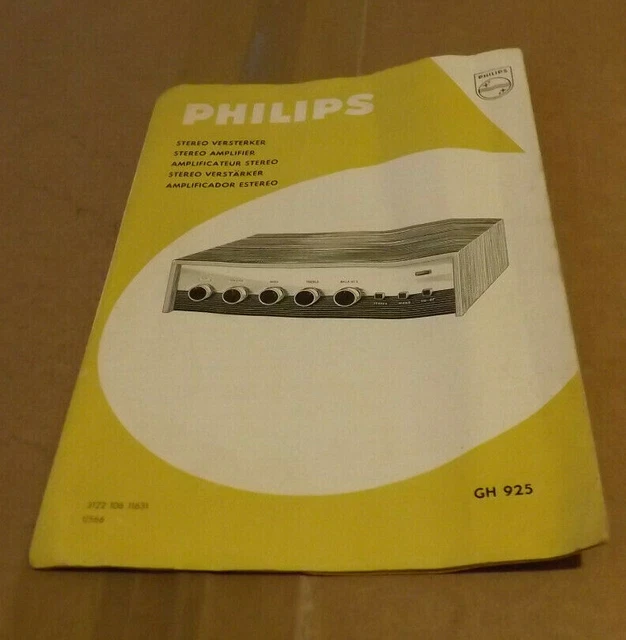 VINTAGE PHILIPS GH925 Amplifier booklet & Schematics £3.00 - PicClick UK