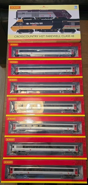 HORNBY R30385 CLASS 43 hst Cross-country Farewell Tour and Coach Set £ ...