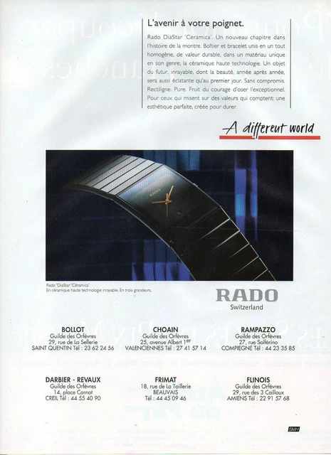 PUBLICITÉ ADVERTISING 1991 Montre RADO Diastar Ceramica EUR 3,00 ...
