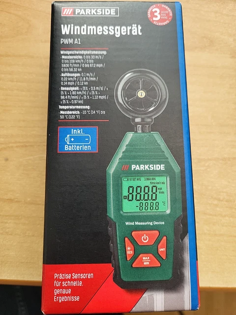 PARKSIDE PWM A1 Windmesser Anemometer 30M/S Windgeschwindigkeit ...