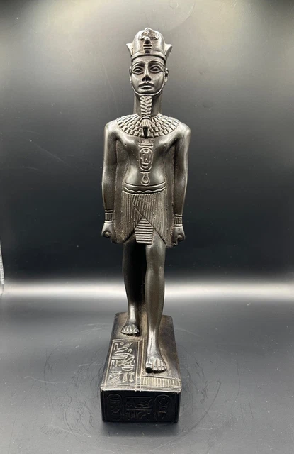 STATUETTE DU DIEU Egyptien Amon-Ra Pierre Noire Egypte Artefact - 29cm ...
