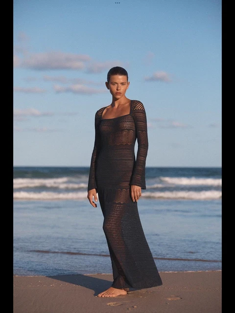 SCANLAN AND THEODORE Navy Crochet Maxi Dress - Small EUR 202,94 ...