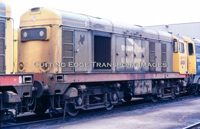 ORIGINAL RAILWAY SLIDE: Class 20 Diesel 201*5 at Toton? 1991 D-1189 £2. ...