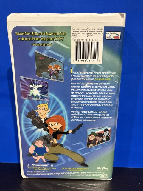 DISNEY'S KIM POSSIBLE - A Sitch In Time 2004 VHS Vintage Cartoon $16.00 ...