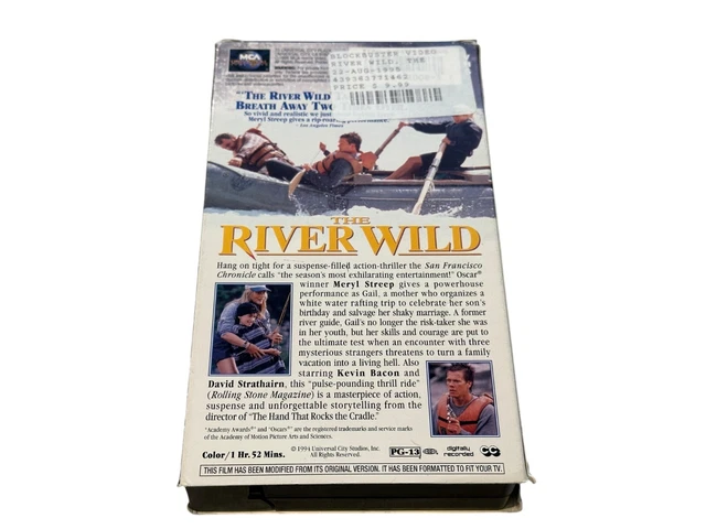 THE RIVER WILD VHS 1994 - VCR Video Tape Movie - Meryl Streep Kevin ...