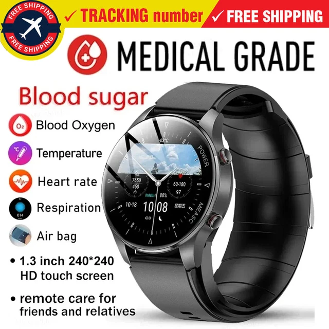 MEDICAL GRADE SMART Watch Air Pump Airbag True Accurately Blood ...