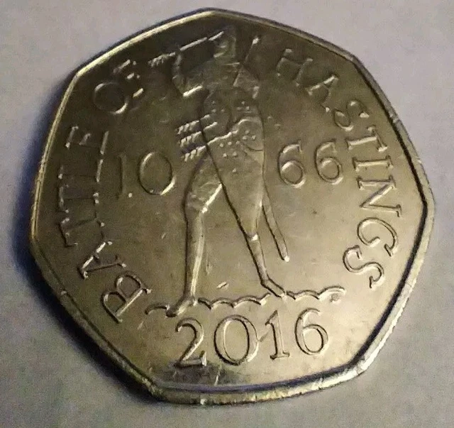 2016 CIRCULATED 50P BATTLE OF HASTINGS 1066 Fifty Pence coin Elizabeth ...