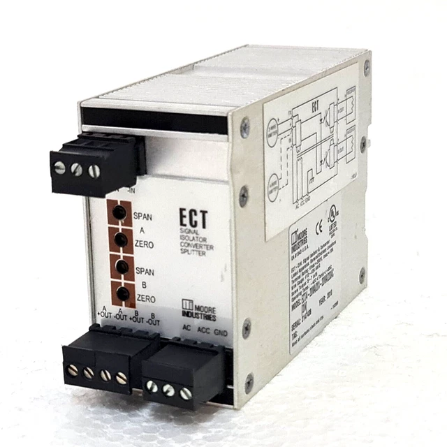 MOORE INDUSTRIES ECT/4-20MA/2X4-20MA/230AC [DIN] Signal Isolator Converter Split EUR 483,07 ...