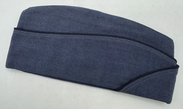 VINTAGE US AIR Force USAF Officer Serge Blue Overseas Garrison Side Cap ...