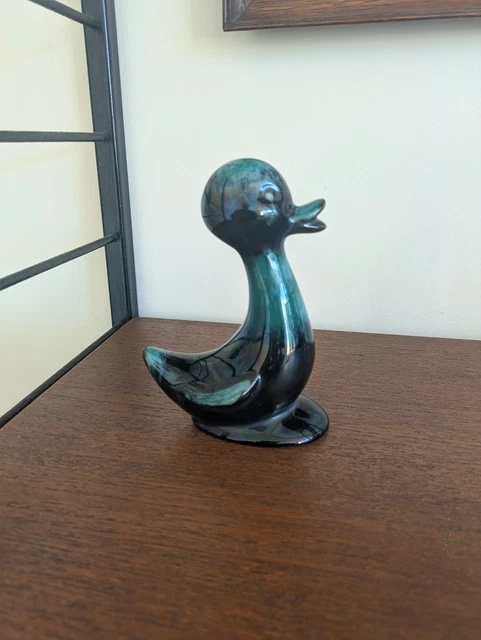 BLUE MOUNTAIN POTTERY BMP blue drip glaze duck figurine £9.73 - PicClick UK