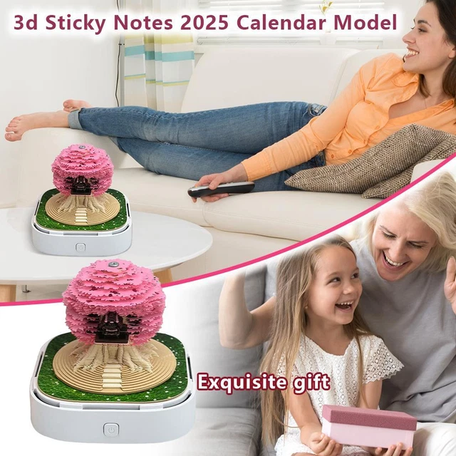2025 CALENDAR MODEL 3D Desk Note Tearable Decoration Rechargeable Gi ...