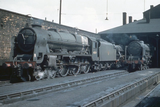 TRANSPORT RAILWAY COLOUR Rail Slide 45529/45538 Willesden Shed 1960 £1. ...