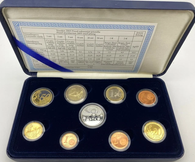 FINLANDIA 2003 EURO Proof Coin Set KMS Coffret Finnland Finlande ...