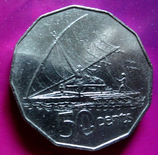 1986 50C FIFTY Cent Coin Fiji - Scarce coin Circulated and Extra fine ...